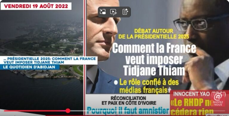 France_veut_Imposer_Thiam_CIV - Chantiers de la gouvernance